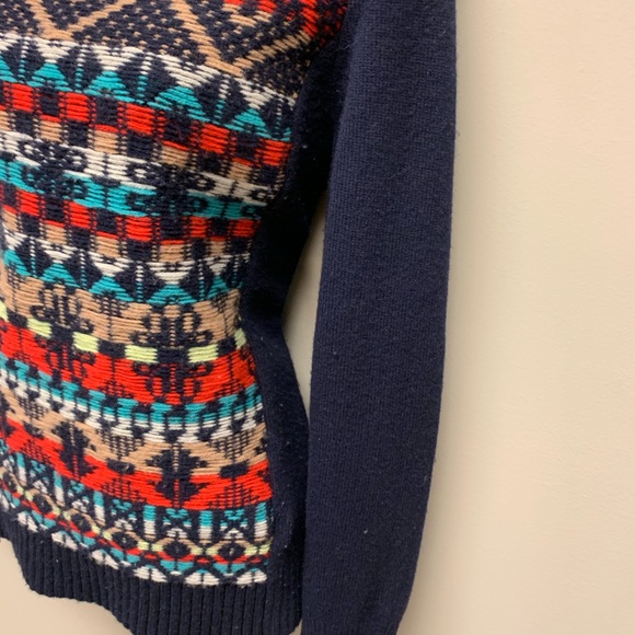 J. Crew | Sweaters | Jacquardstitch Fair Isle Wool New S Navy Sweater ...
